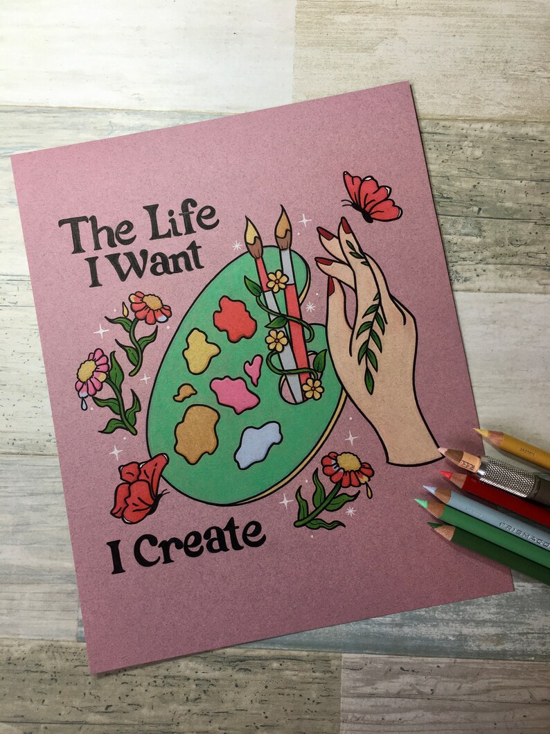 The Life I Want I Create Drawing - Etsy
