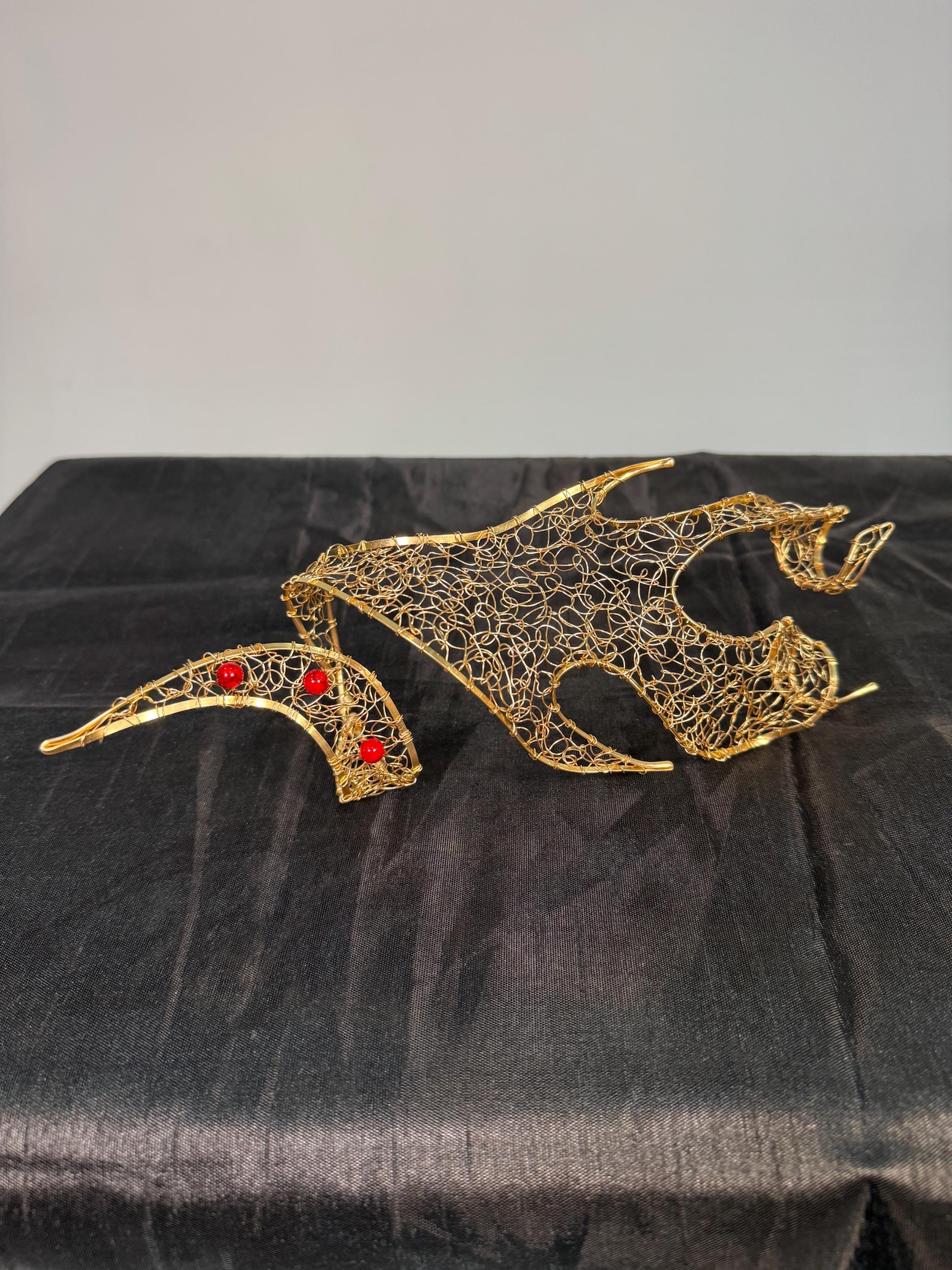 AETHER Fire Hand Cuff – Red Quartzite & Brass – Sculptural Ring to ...
