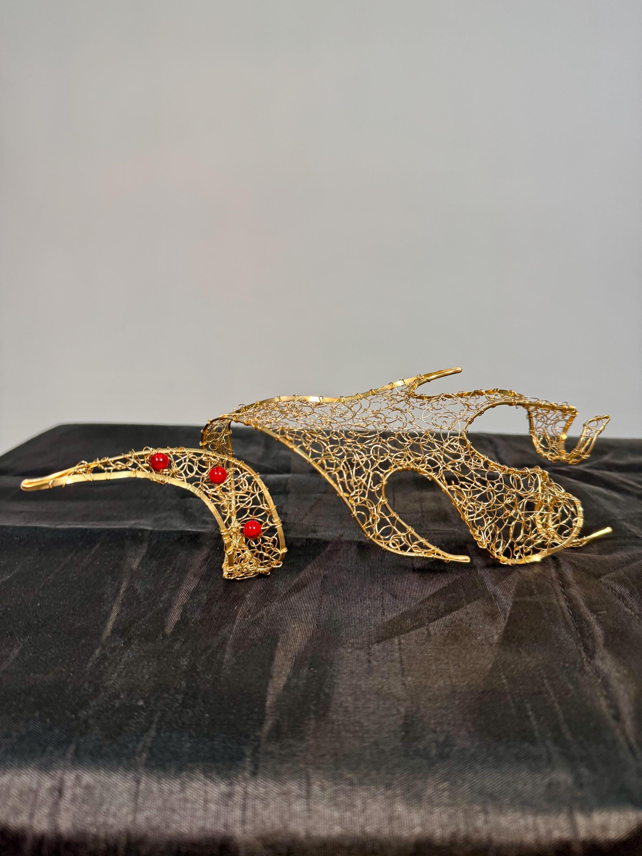 AETHER Fire Hand Cuff – Red Quartzite & Brass – Sculptural Ring to ...