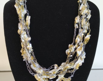Pretty Gold Colored Chain Necklace With Rhinestone Pendant - Etsy