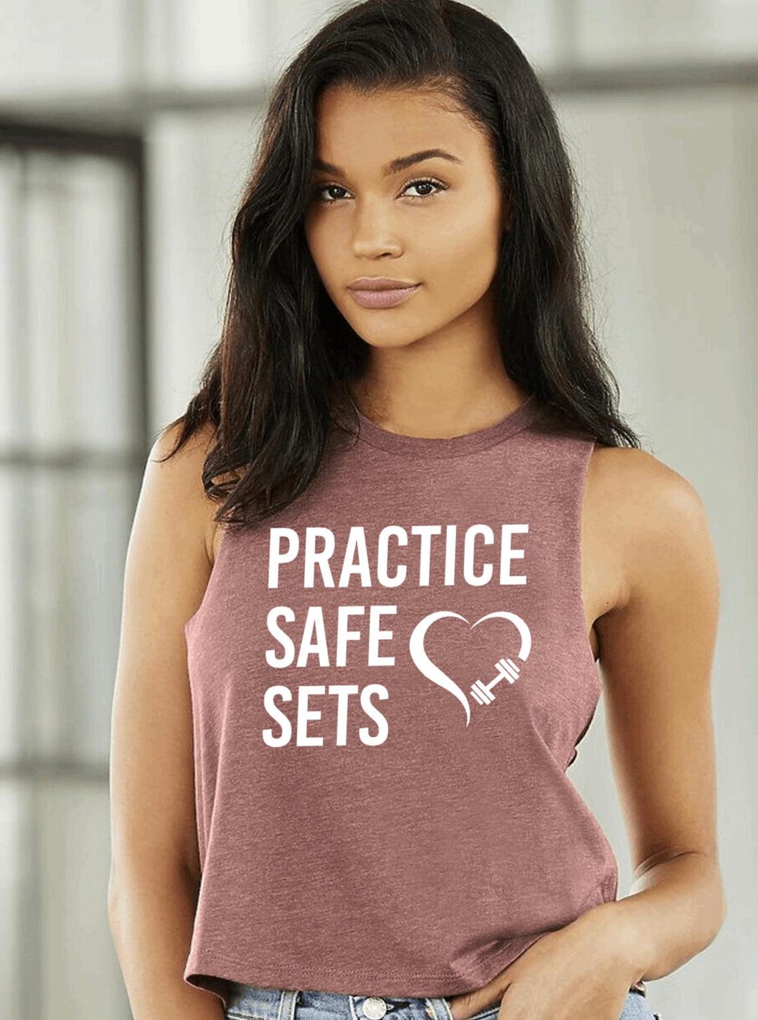 Practice Safe Sets Women’s Cropped Gym Tank | Valentine’s Day Workout ...