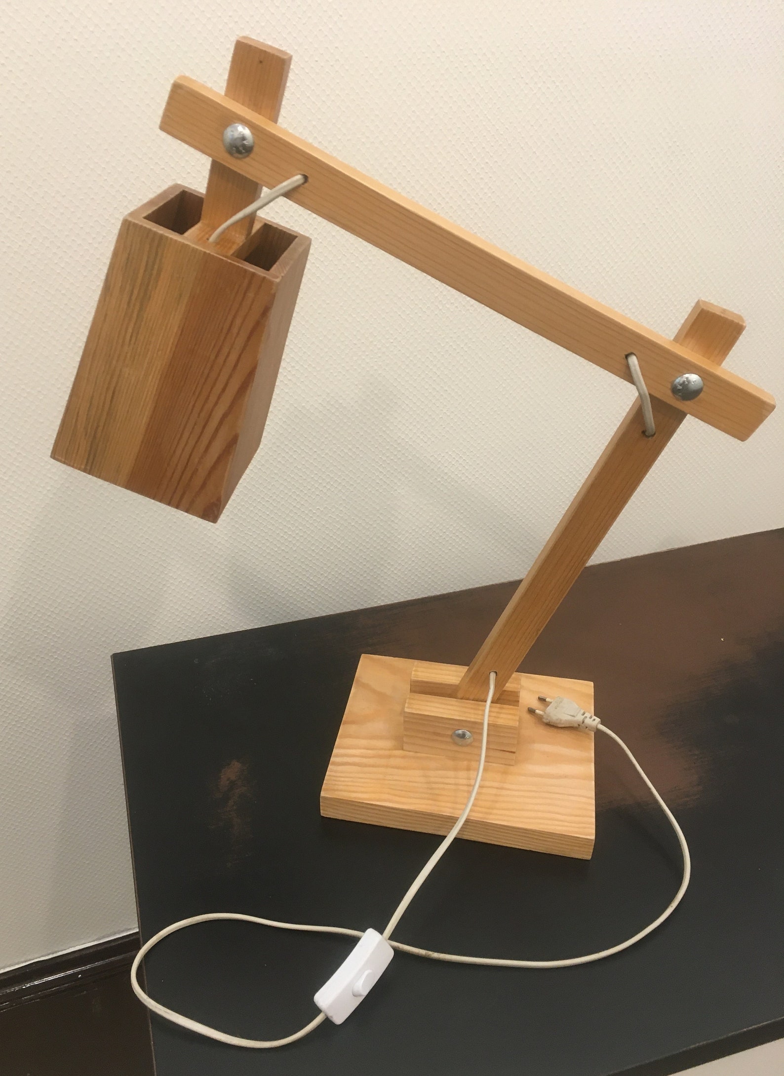 Wooden Desk Lamp. Handmade Table Lamp. Desktop Lamp. - Etsy