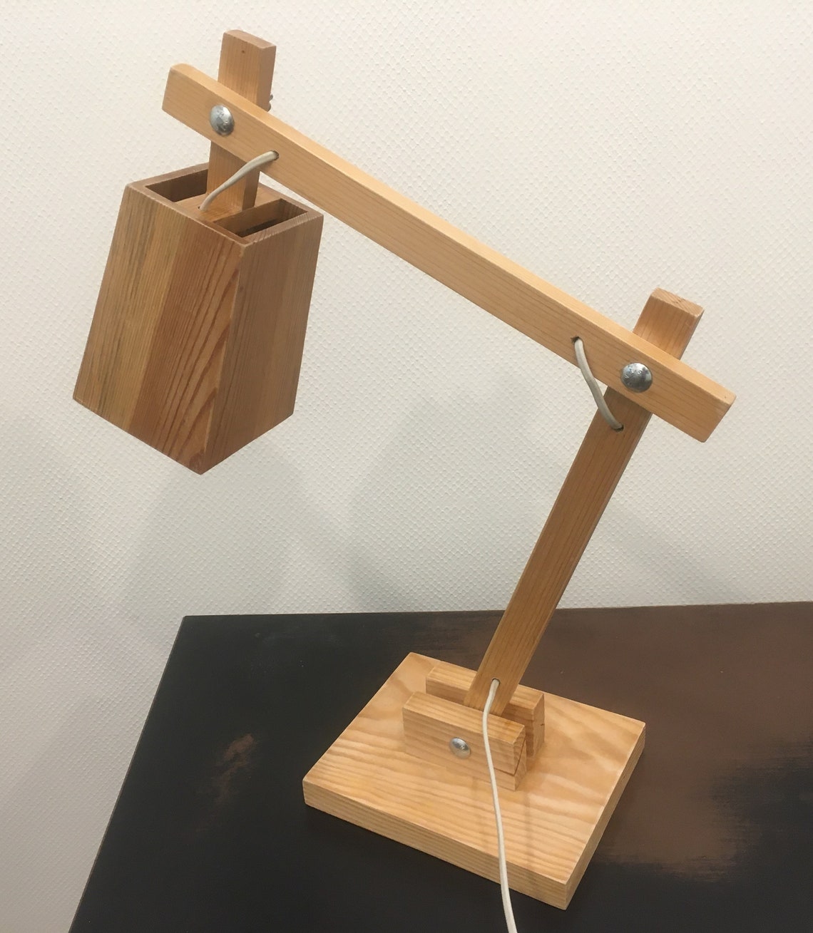 Wooden Desk Lamp. Handmade Table Lamp. Desktop Lamp. - Etsy