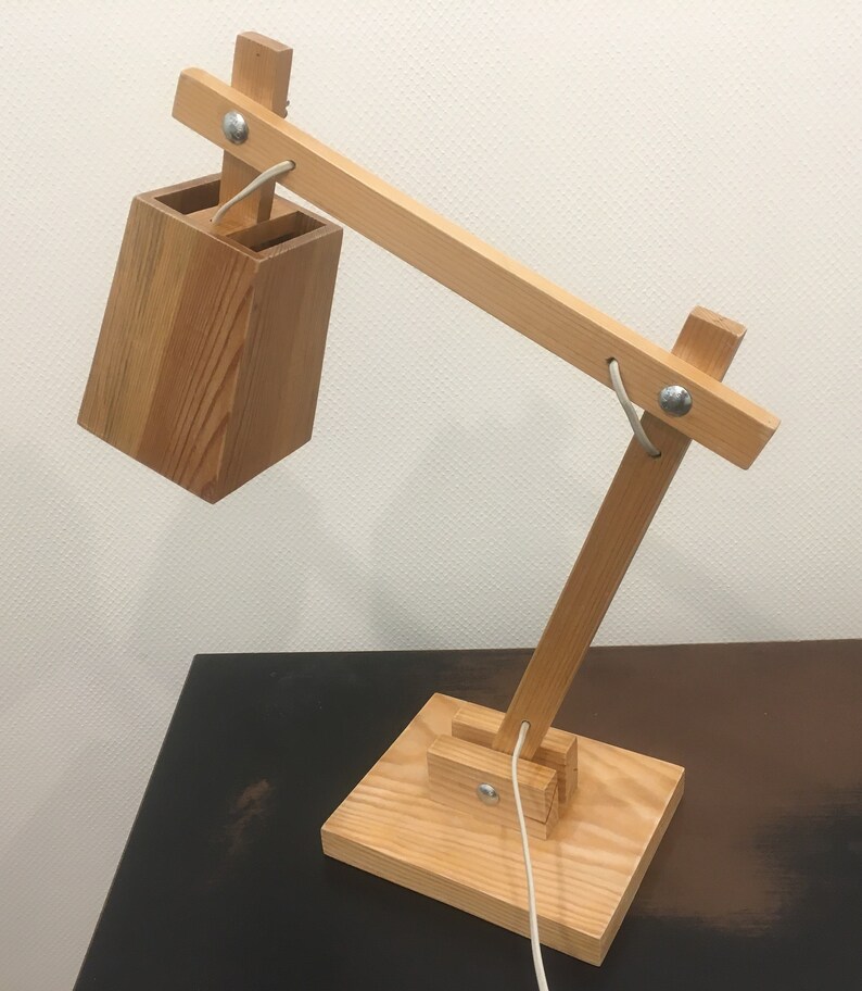 Wooden Desk Lamp. Handmade Table Lamp. Desktop Lamp. - Etsy