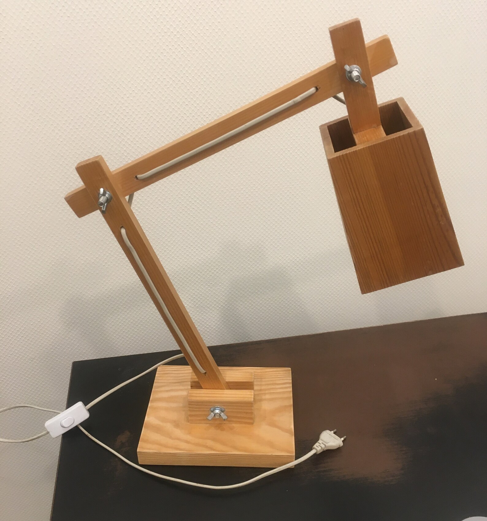 Wooden Desk Lamp. Handmade Table Lamp. Desktop Lamp. - Etsy