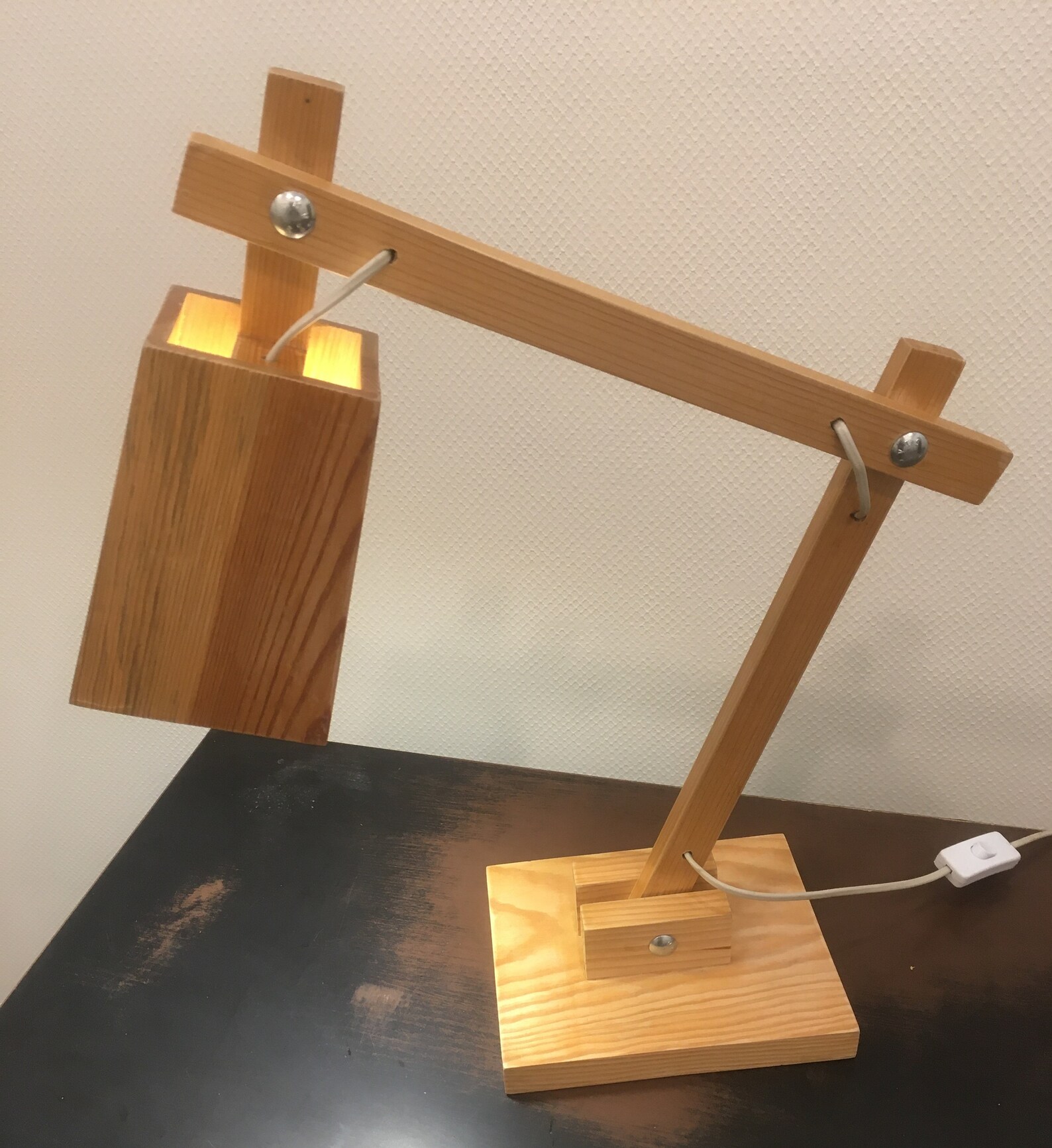 Wooden Desk Lamp. Handmade Table Lamp. Desktop Lamp. - Etsy