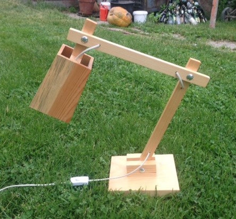 Wooden Desk Lamp. Handmade Table Lamp. Desktop Lamp. - Etsy