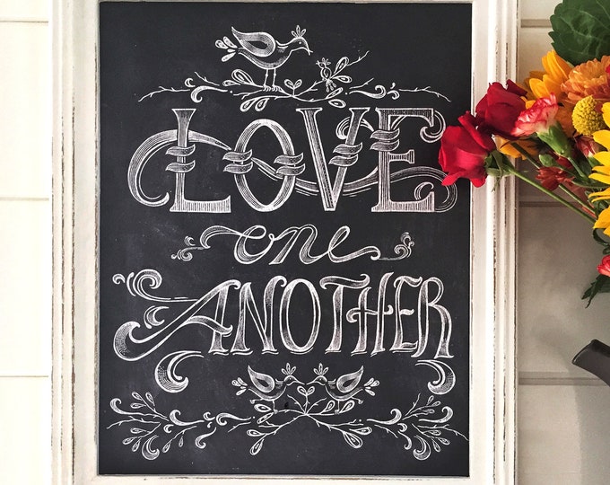 Love One Another Sign, Bible Verse Wall Art, Scripture Wall Art ...