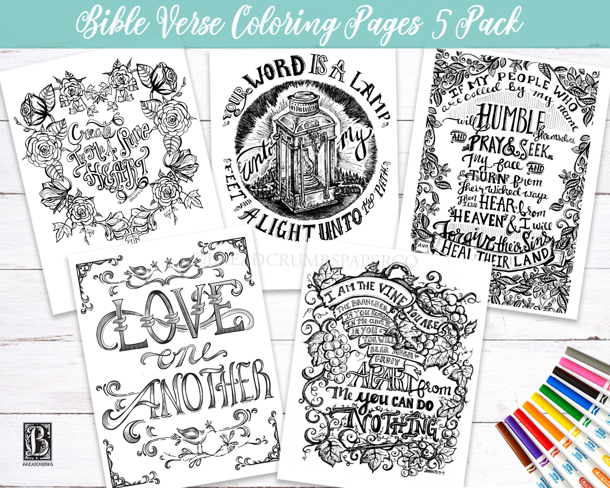 Scripture Coloring Pages INSTANT DOWNLOAD Christian - Etsy
