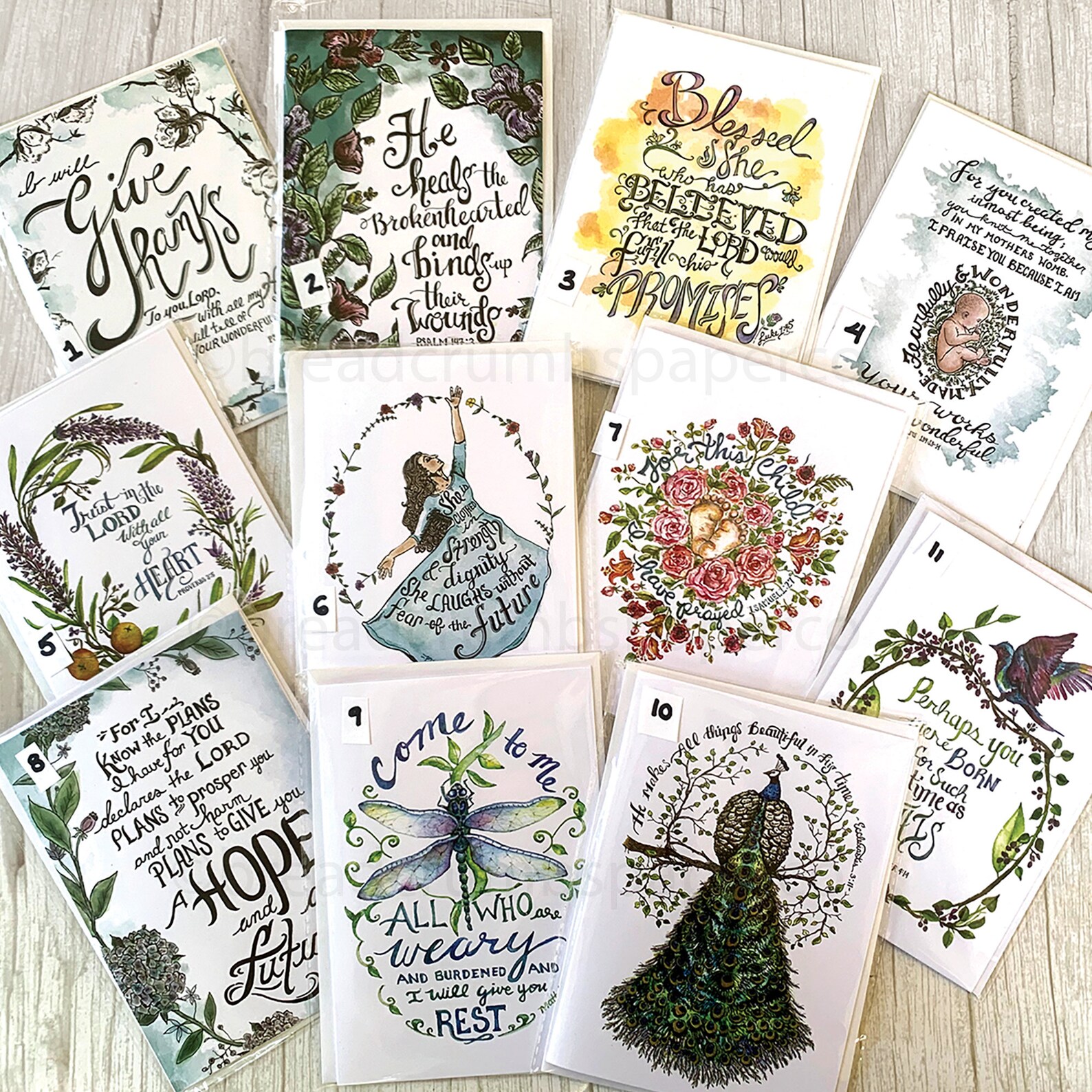Christian Cards Pack of Any Five Scripture Cards - Etsy