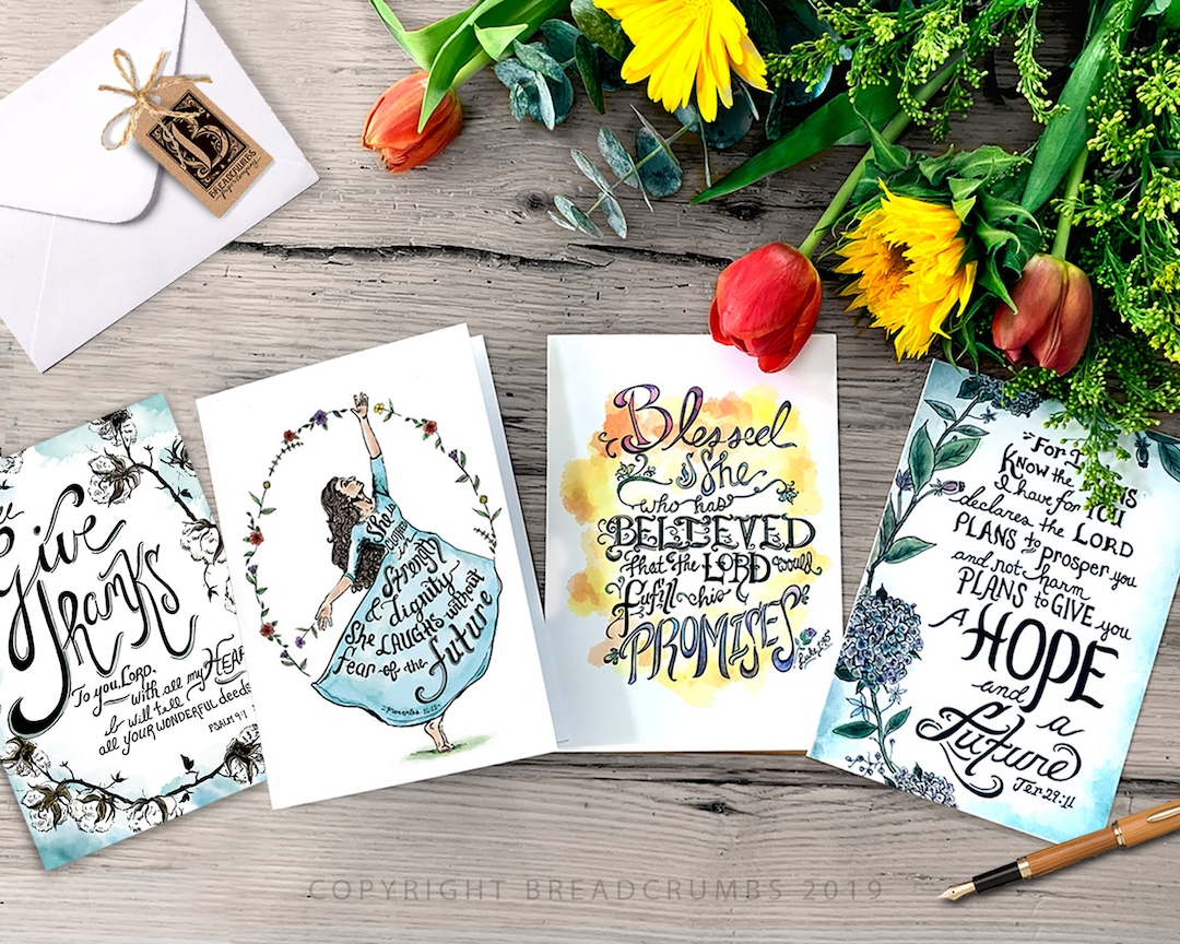 Christian Cards Pack of Any Five Scripture Cards - Etsy