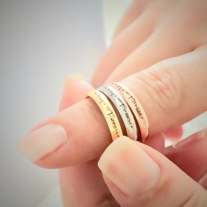 Stackable Name Ring, Promise Ring, Personalized Ring Couples, Silver ...