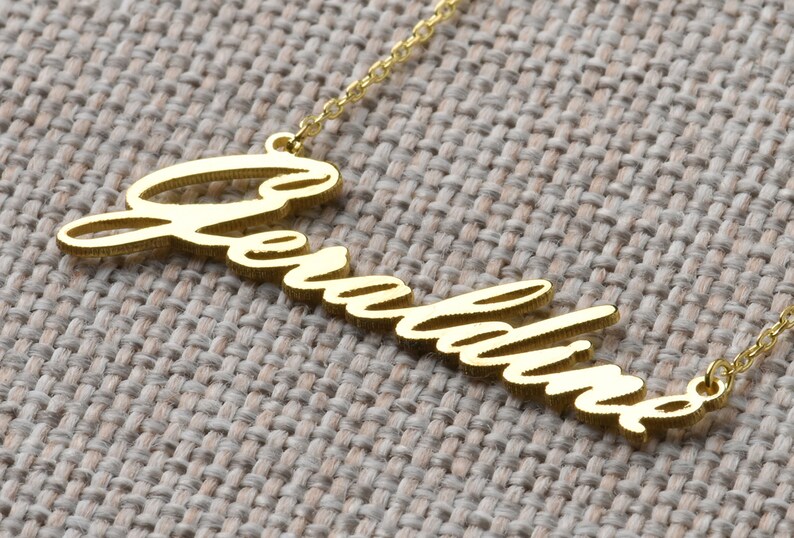 Cursive Name Necklace Name Necklace Gold Personalized - Etsy