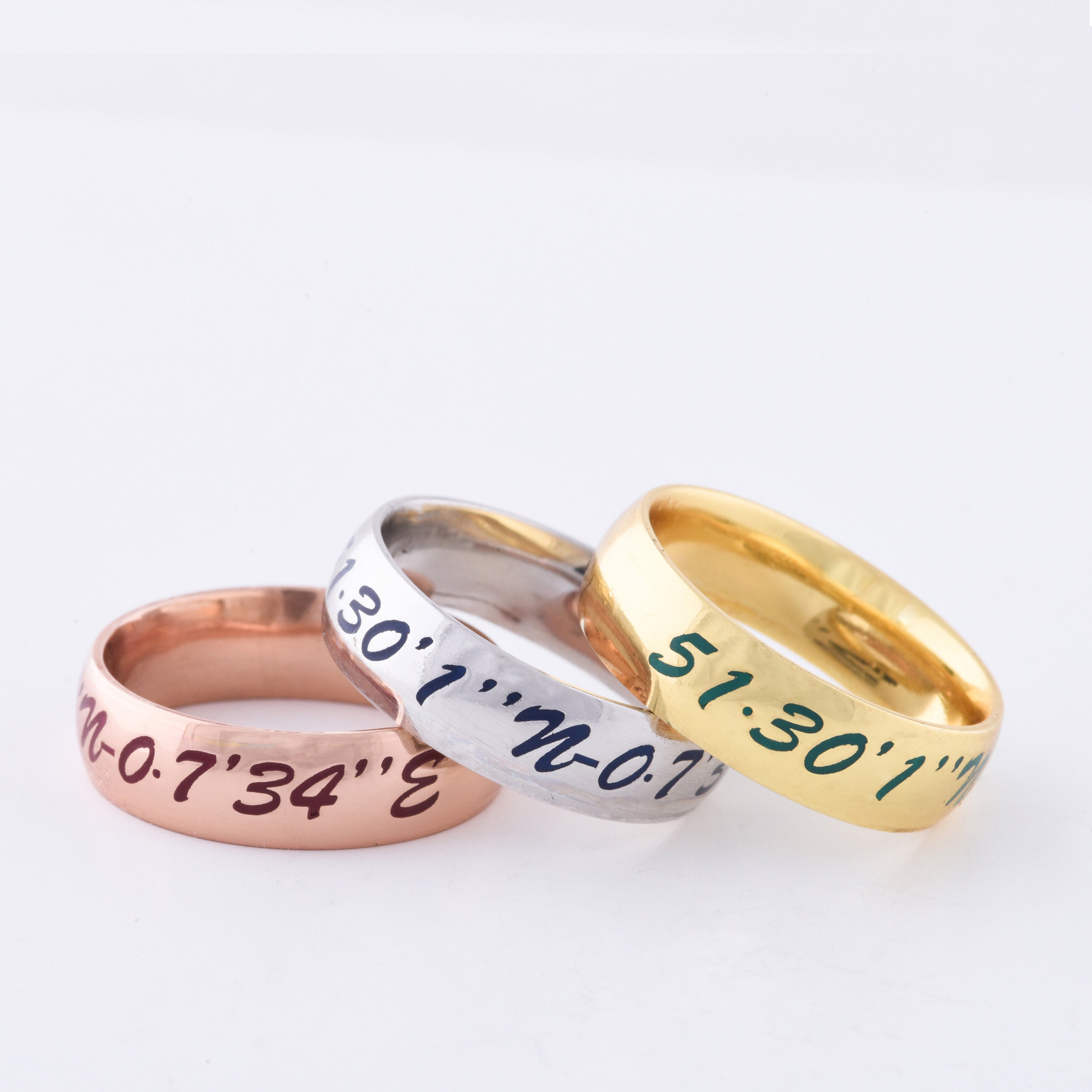 14K Gold Coordinate Ring Stacking Rings Personalized Ring | Etsy