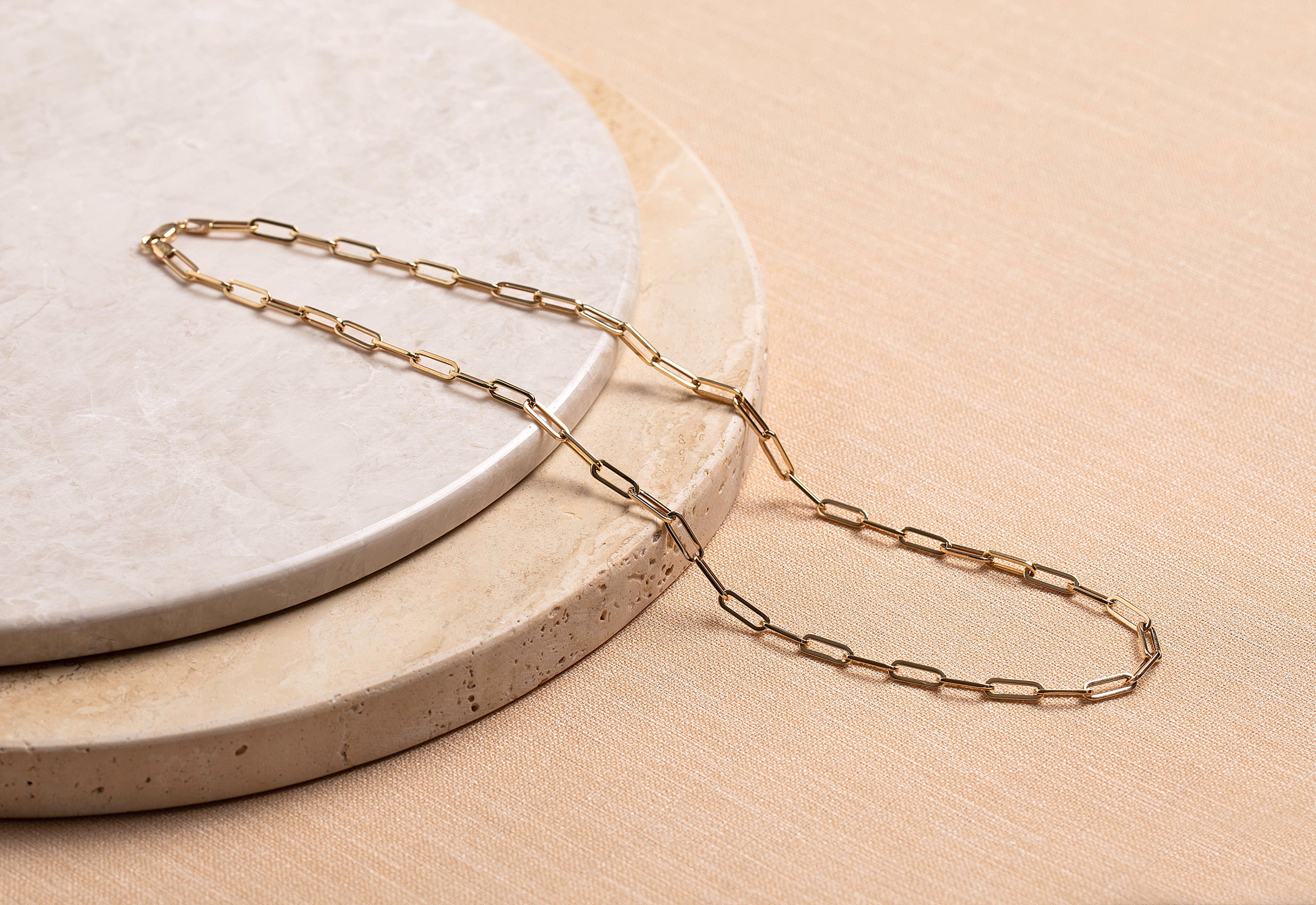 14K Gold Paperclip Chain Necklace, Gold Choker, Layering Necklace ...