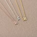 White Gold Initial Solid Gold Initial Necklace Letter - Etsy