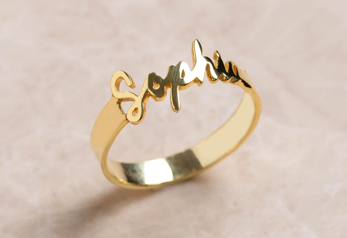 Script Name Ring Custom Name Ring Personalized Name Ring | Etsy