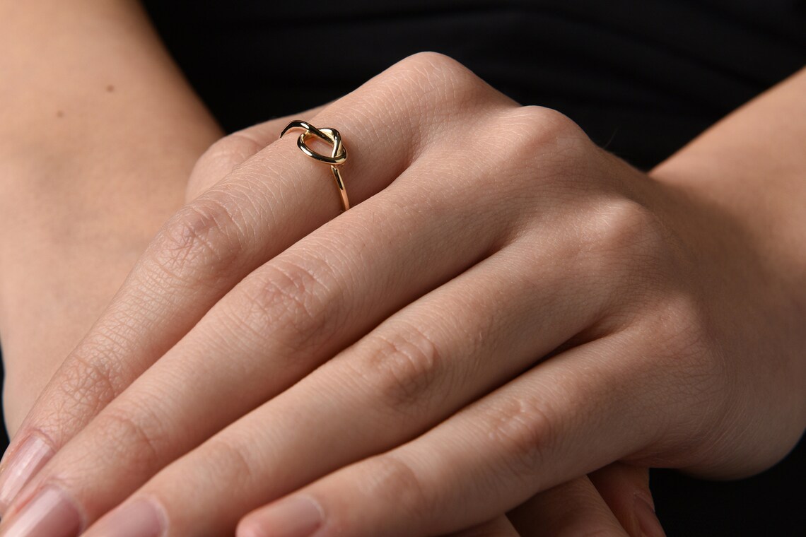 14K Gold Knot Ring Love Knot Ring Promise Ring Gold Thin | Etsy