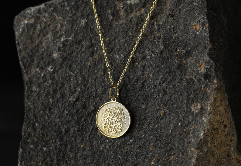 14k Gold Motivation Quote Necklace Personalized You Will Make - Etsy