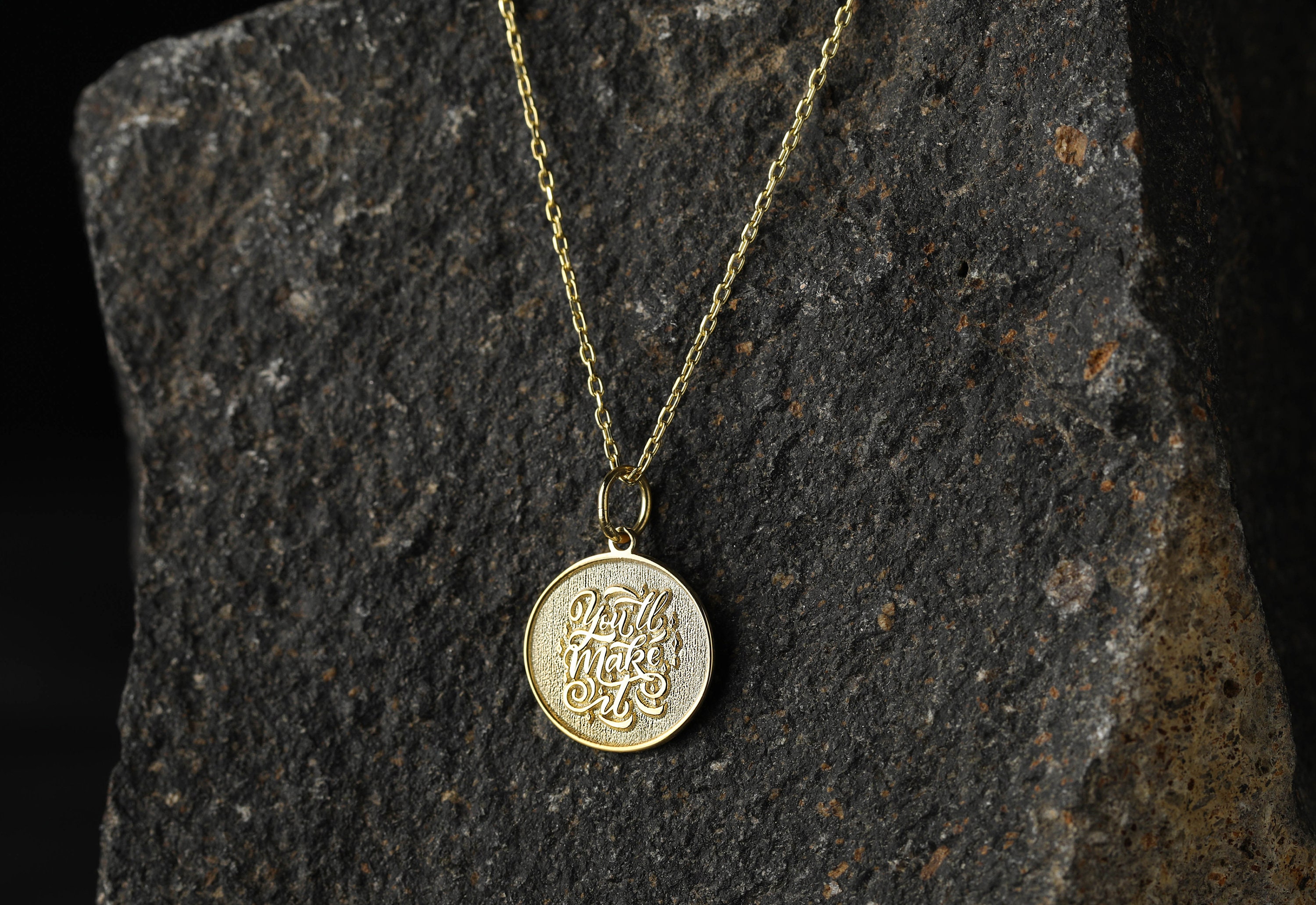 14k Gold Motivation Quote Necklace Personalized You Will Make - Etsy