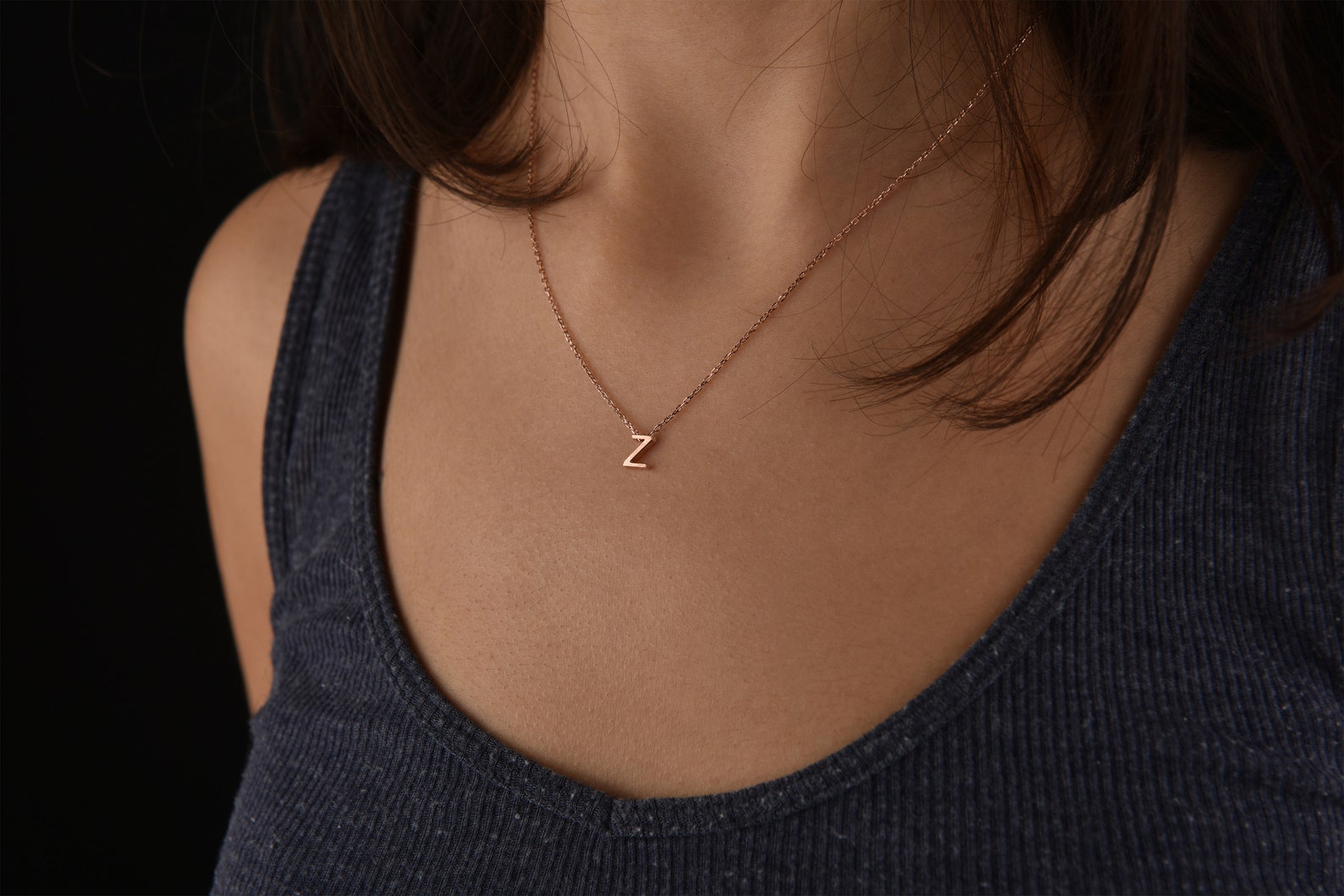 Tiny Letter Necklace Gold Dainty Initial Necklace Initial - Etsy