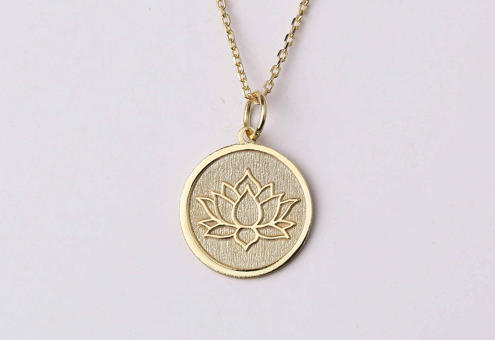 14k Gold Lotus Necklace Personalized Lotus Necklace Lotus - Etsy