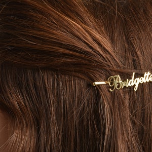 Silver Hair Clip, Name Hairpin, Personalized Hair Clip, Silver Word ...
