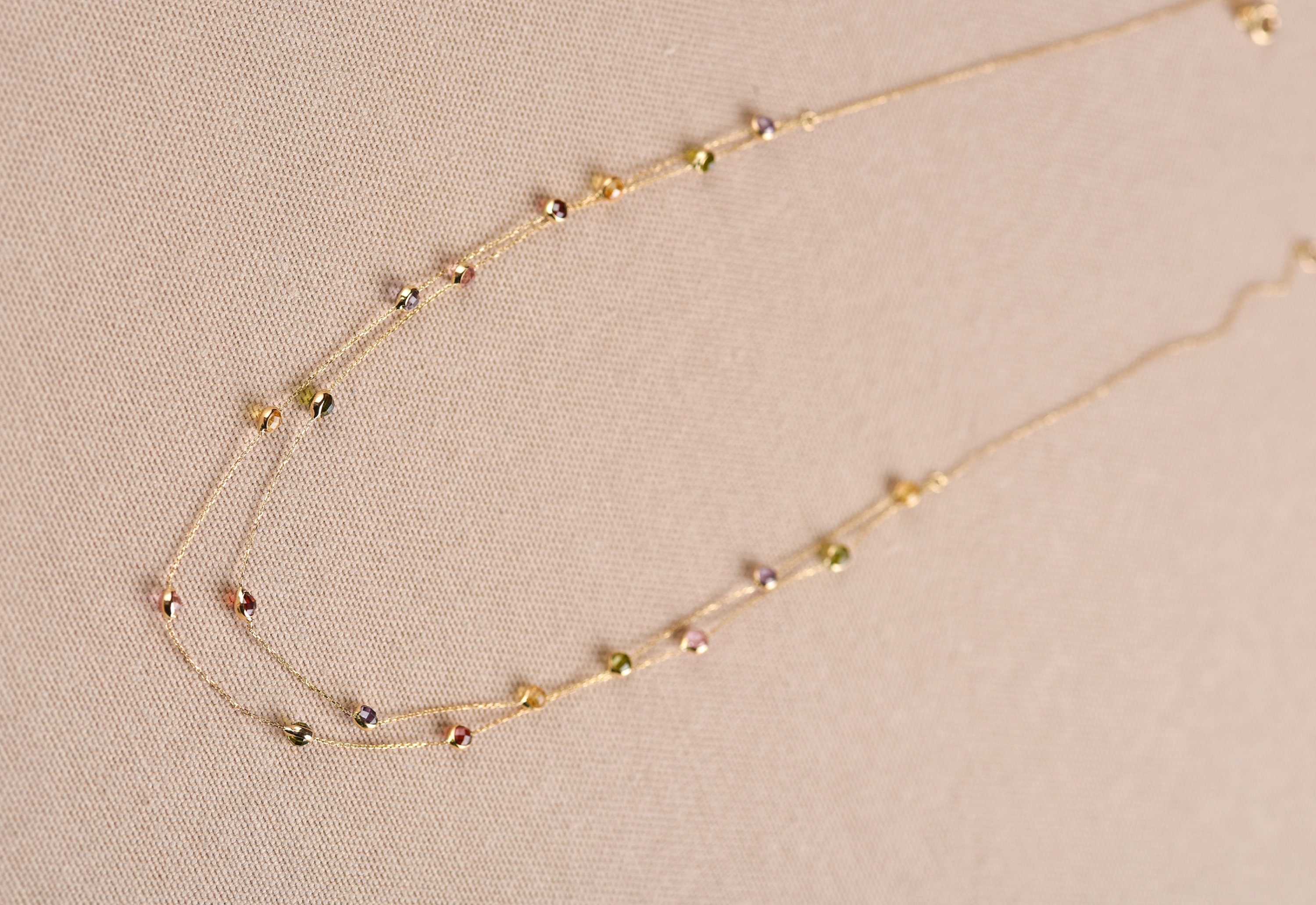 14K Gold Satellite Colored Ball Chain Gold Ball Chain | Etsy