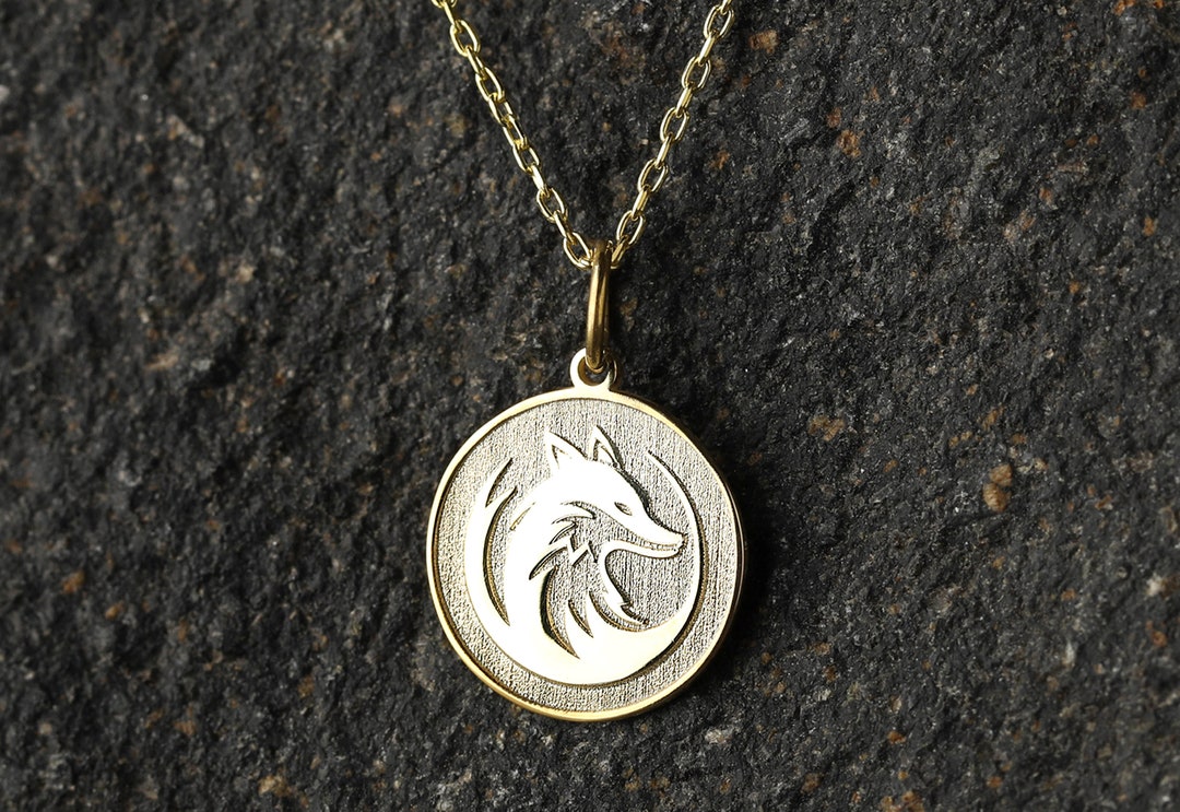 14k Gold Fox Necklace, Personalized Fox Pendant, Fox Head Necklace ...