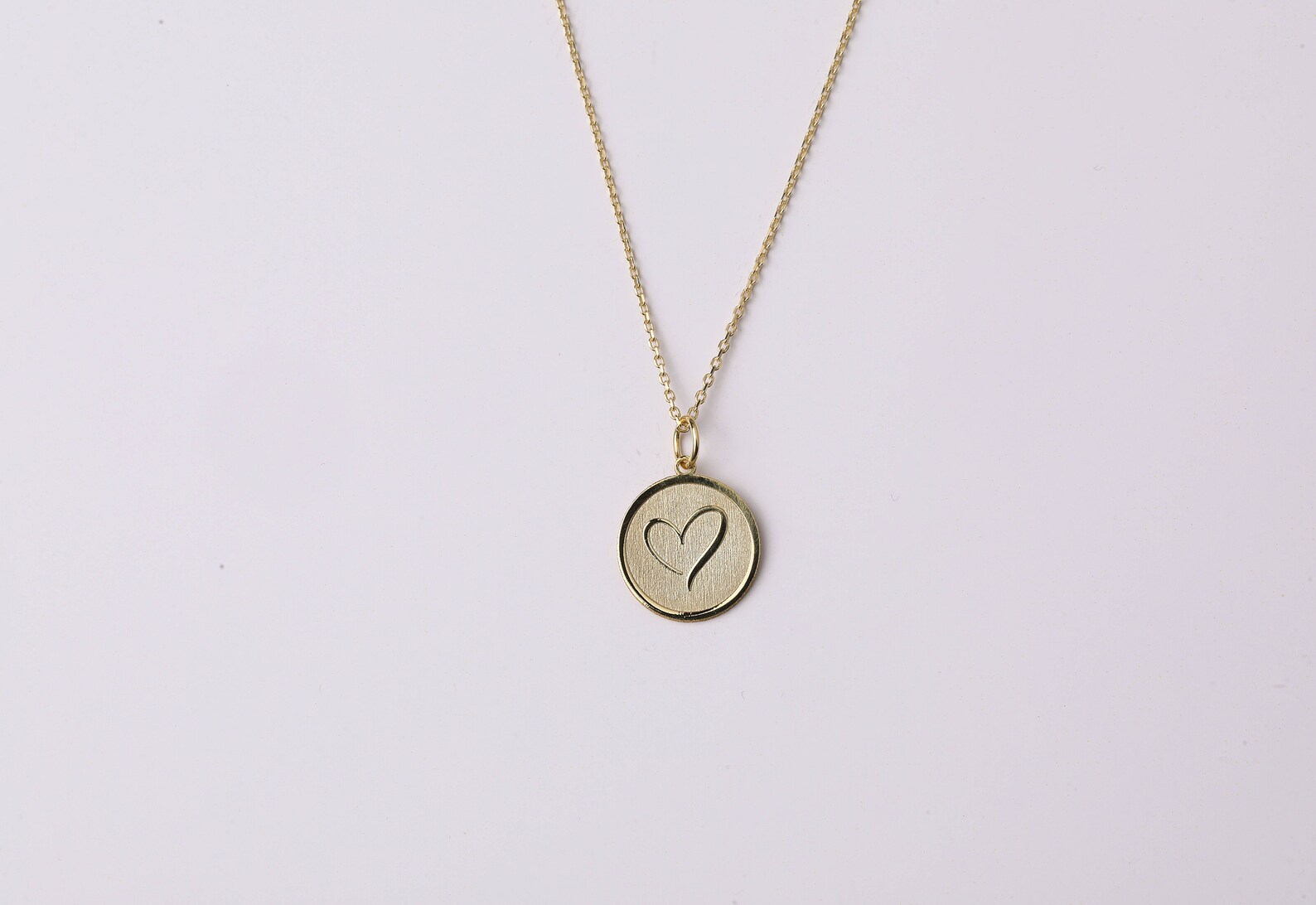 14k Gold Heart Necklace Engraved, Personalized Heart Necklace, Heart ...