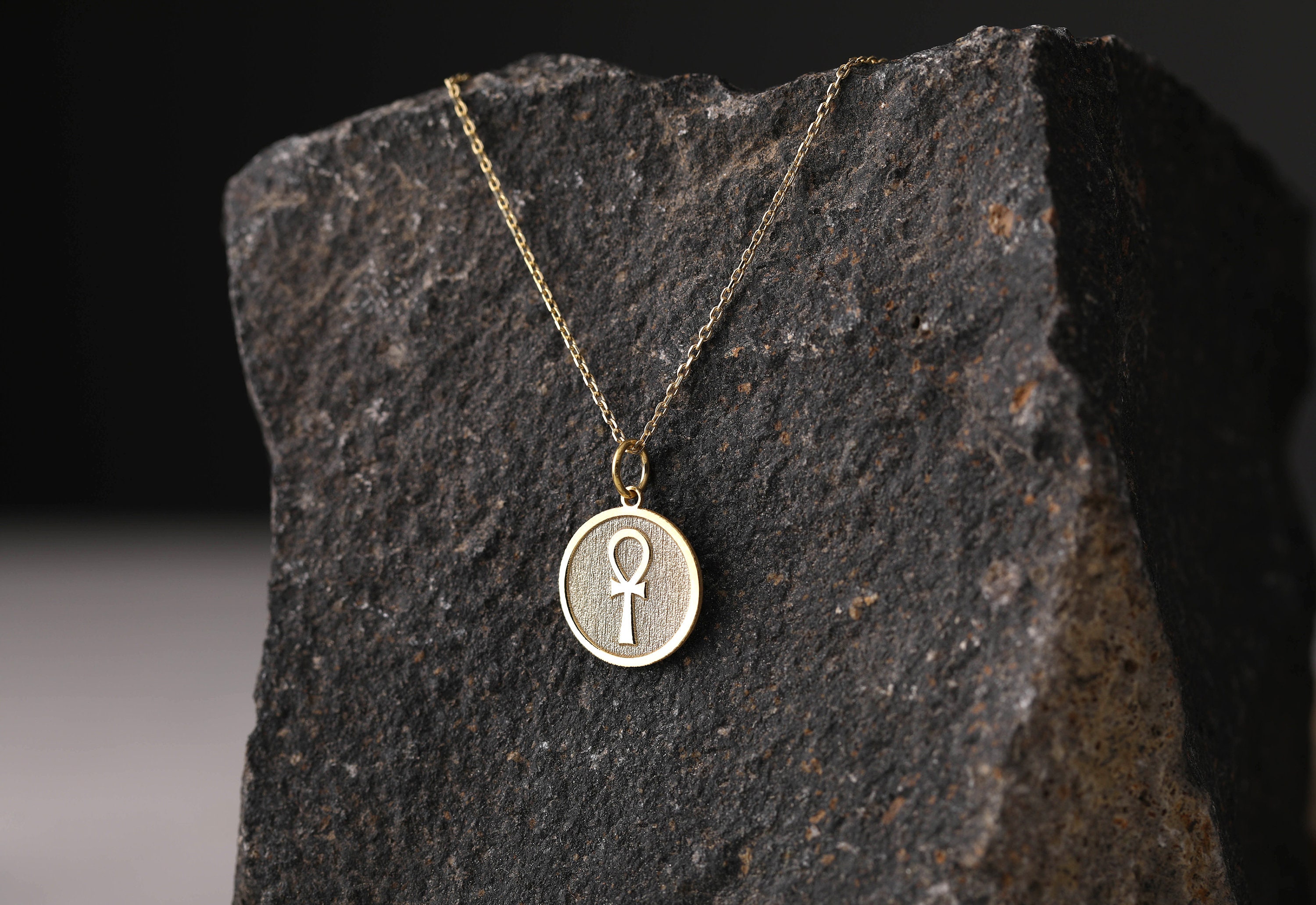 14k Gold Key of Life Ankh Necklace Personalized Ankh Pendant - Etsy