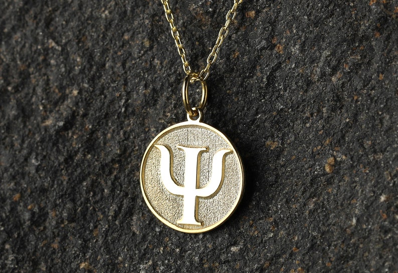 14k Gold Psychology Symbol Necklace Personalized Psychology - Etsy