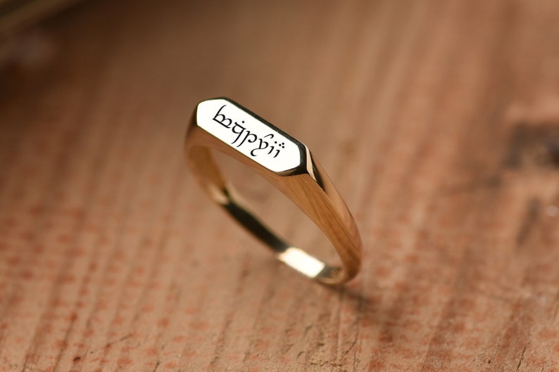 Elvish Ring 14k Gold Elvish Name Ring Elven Jewelry Elven - Etsy