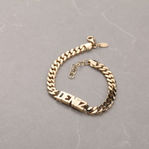 Chain Name Bracelet 14k Gold, Name Bracelet, Gold Jewelry Gift ...