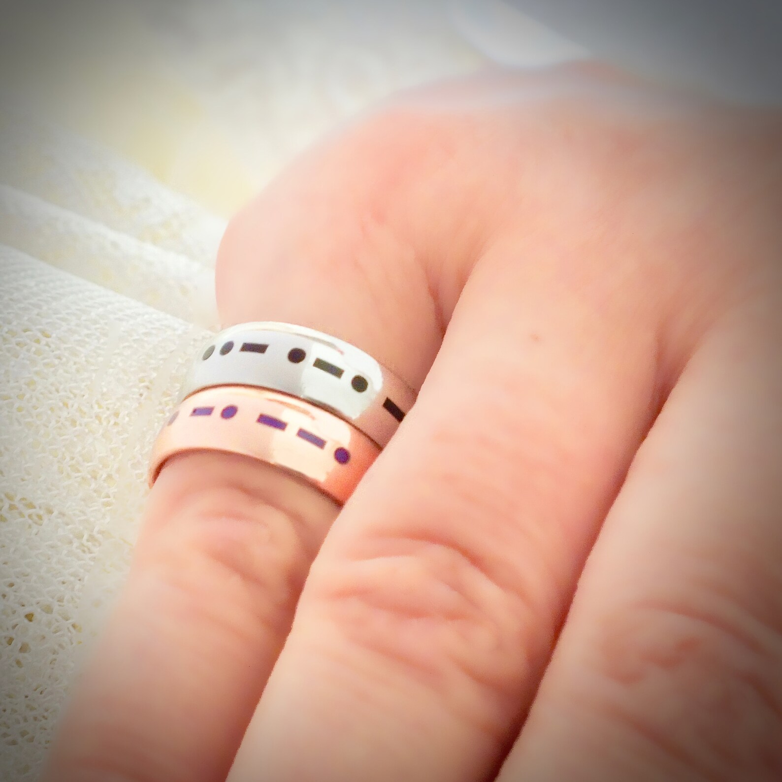 Morse Code Ring Name Ring Custom Ring Silver Enamel Ring | Etsy