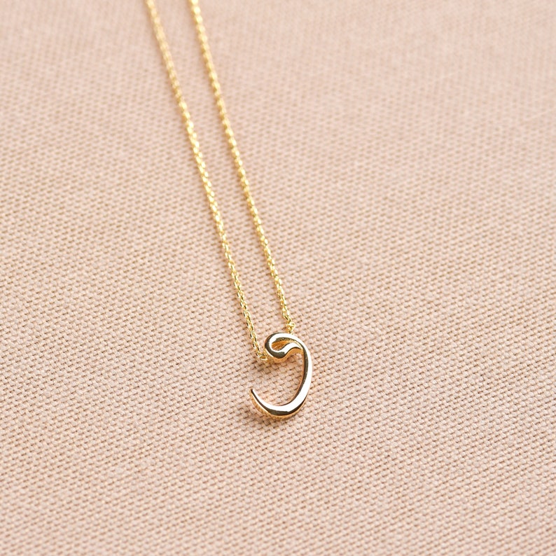 14k Gold Arabic Letter Necklace Tiny Arabic Name Necklace | Etsy
