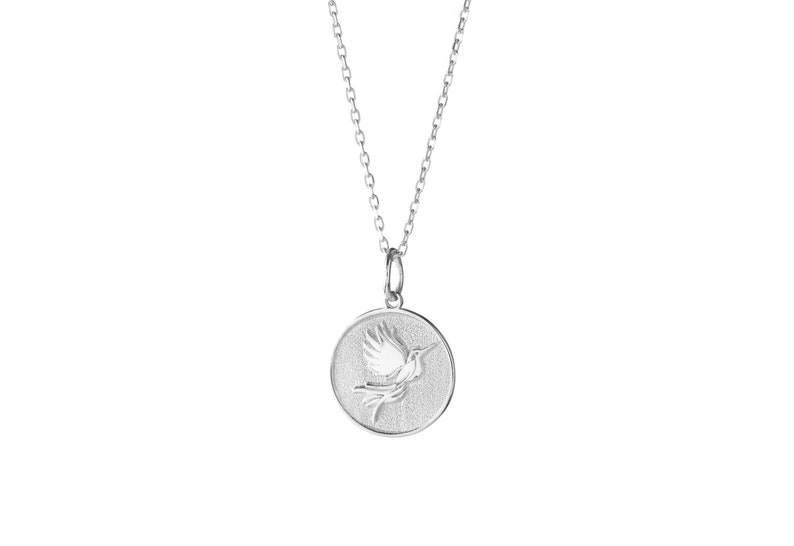 14k Gold Hummingbird Necklace, Personalized Hummingbird Pendant ...