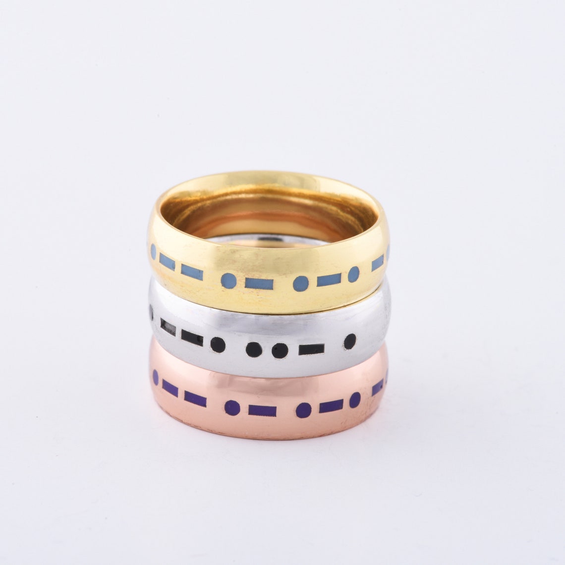 Morse Code Ring Name Ring Custom Ring Silver Enamel Ring | Etsy