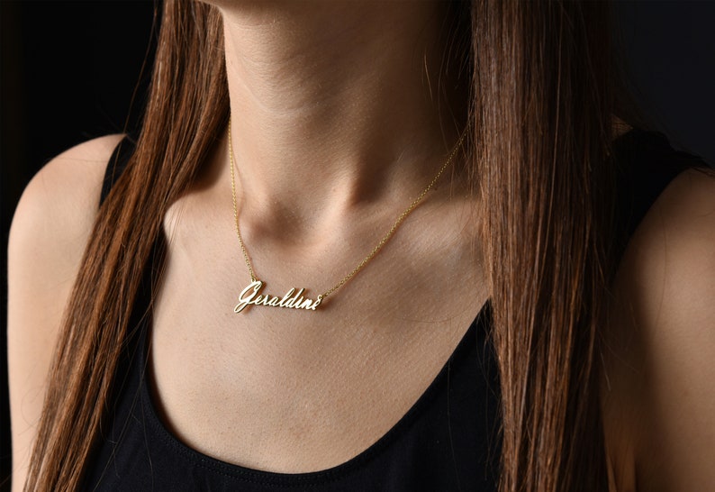 Cursive Name Necklace Name Necklace Gold Personalized - Etsy
