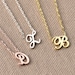 White Gold Initial Solid Gold Initial Necklace Letter - Etsy