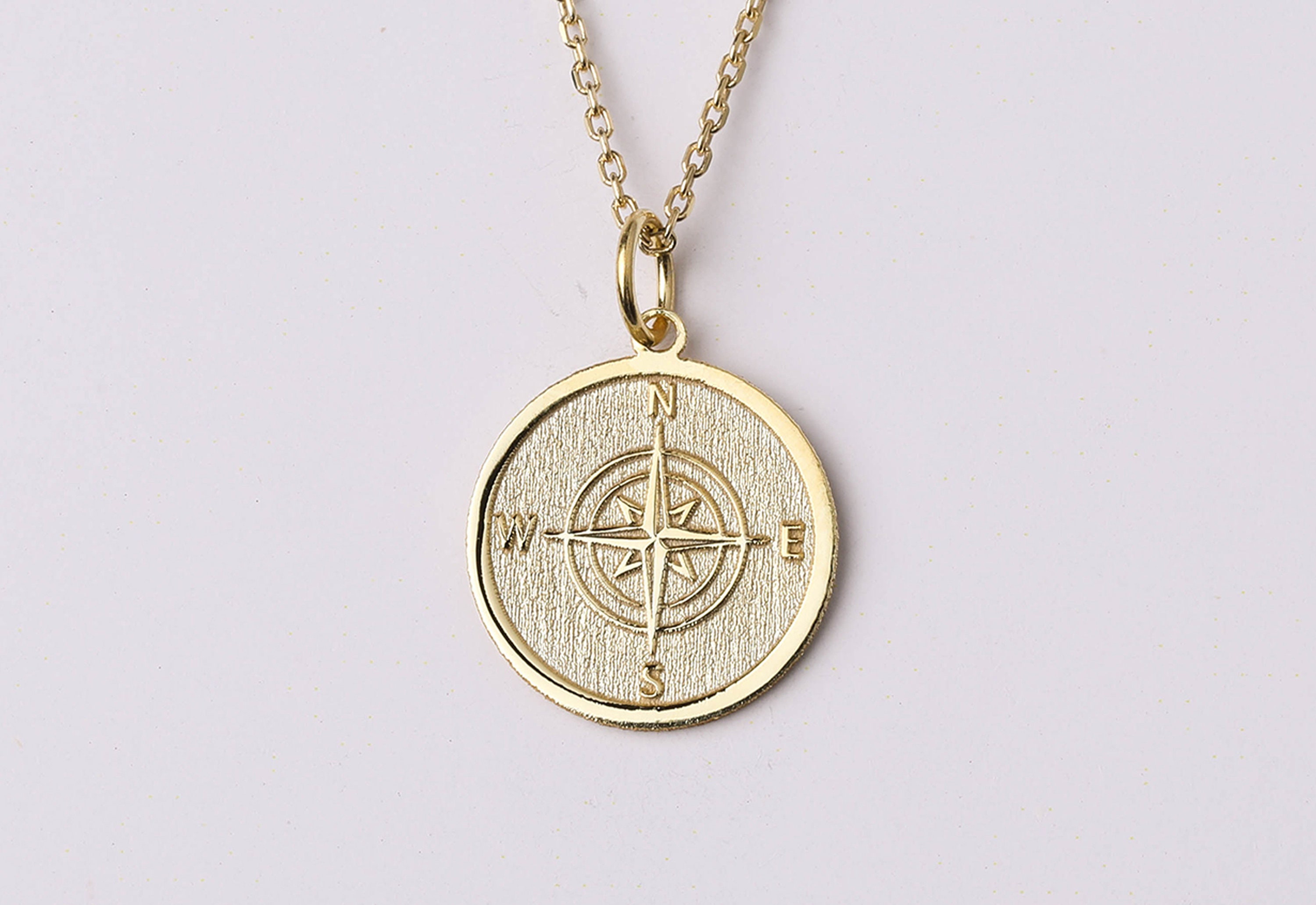 Compass Necklace 14k Gold, Compass Jewelry, Personalized Compass ...