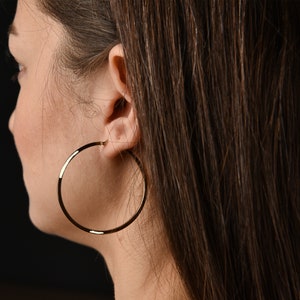 4.5 Cm to 6.0 Cm Diameter Gold Hoop Earrings, 14K Gold Large Hoop ...