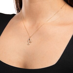 Music Note Necklace Gold, Music Lover Necklace, Music Charm, Zirconia ...