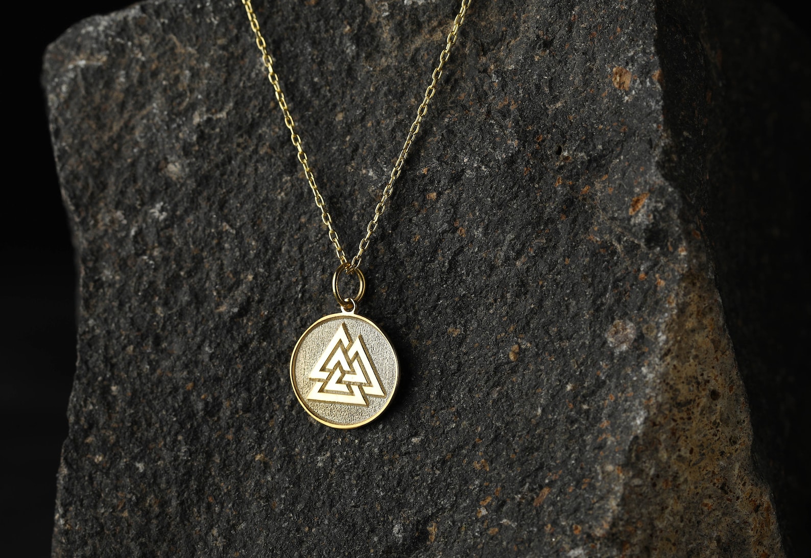 14k Gold Valknut Viking Necklace Personalized Valknut - Etsy