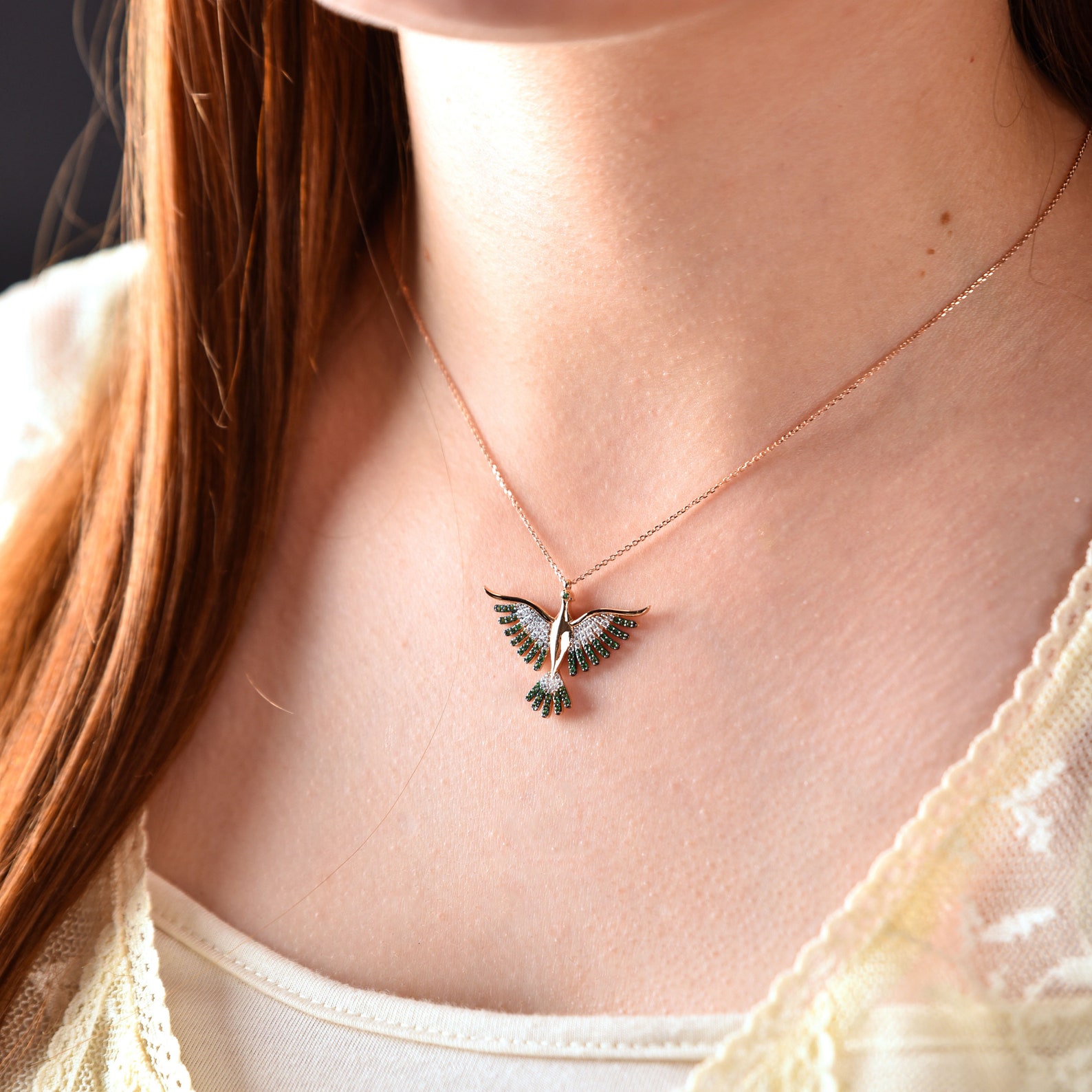 Phoenix Pendant Gold Phoenix Necklace Phoenix Rising - Etsy