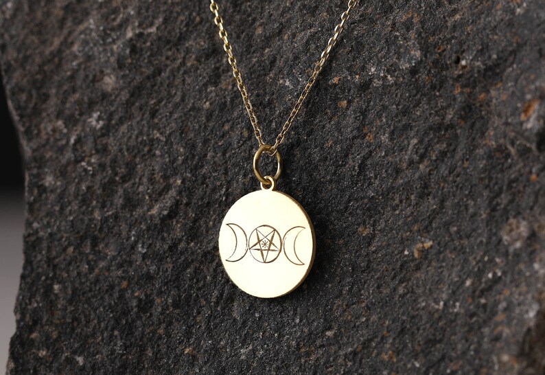 Triple Moon Necklace, Personalized Triple Moon Pendant, Goddess Gift ...