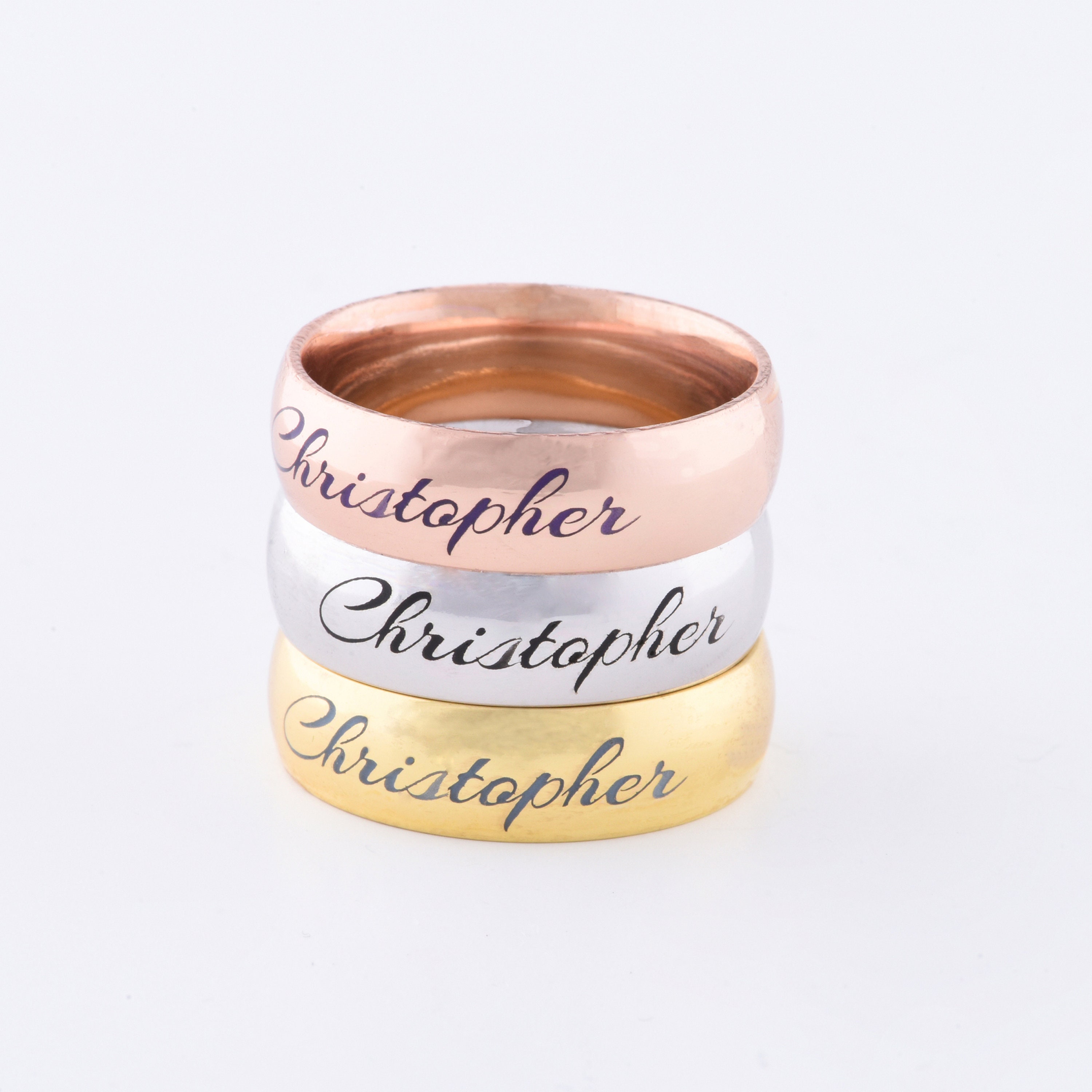 Name Ring for Men Personalized Engraved Ring Personalized | Etsy