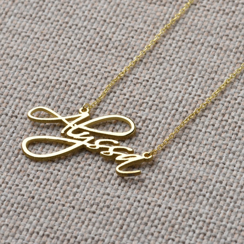 Cursive Necklace - Etsy