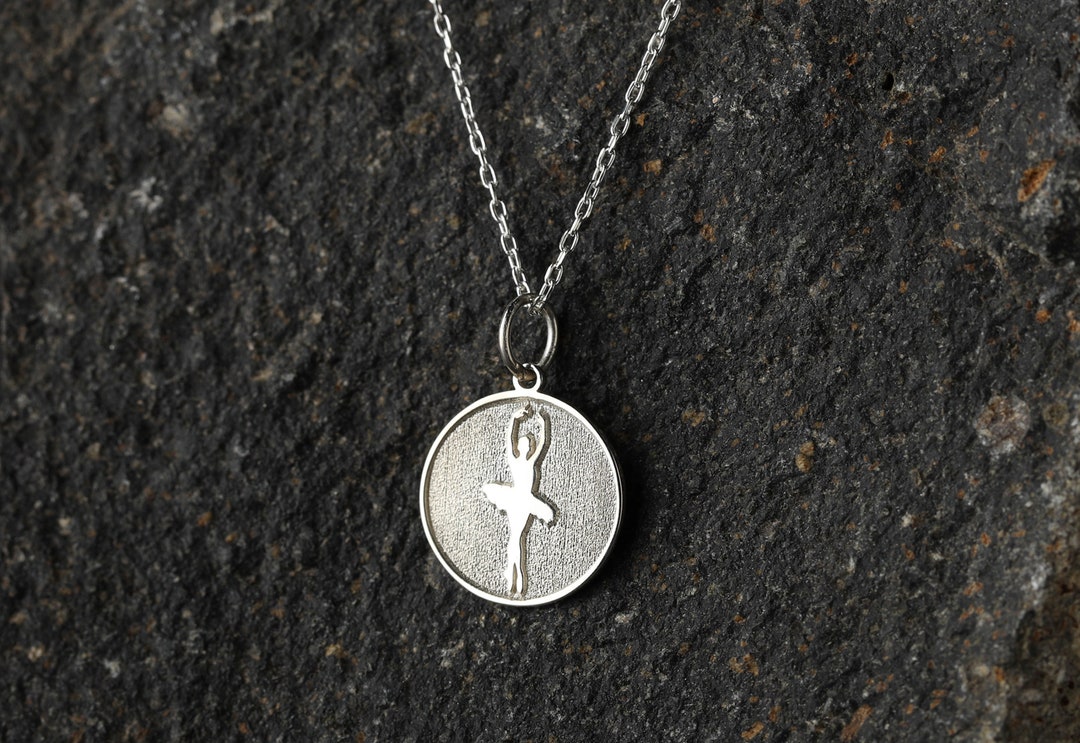 14k Gold Ballerina Necklace, Personalized Ballerina Pendant, Dance ...