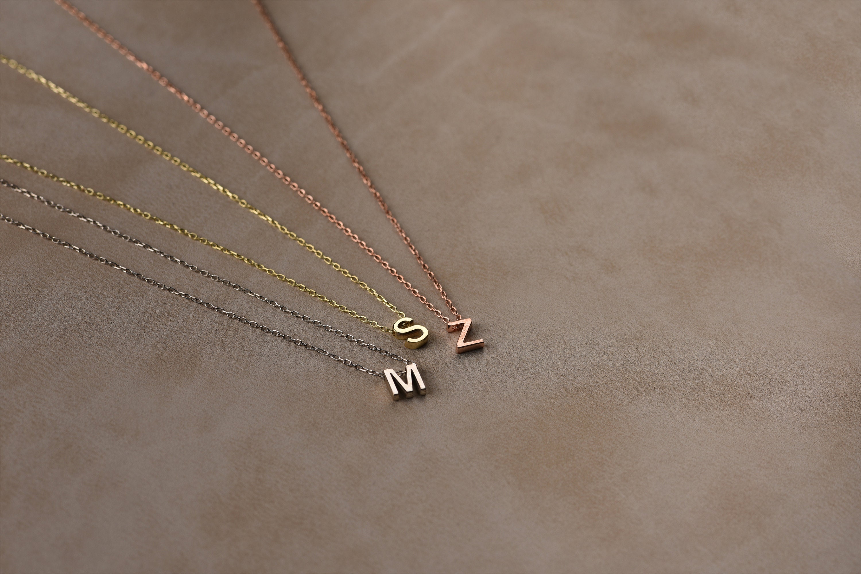 Tiny Letter Necklace Personalized Necklace Name Necklace | Etsy